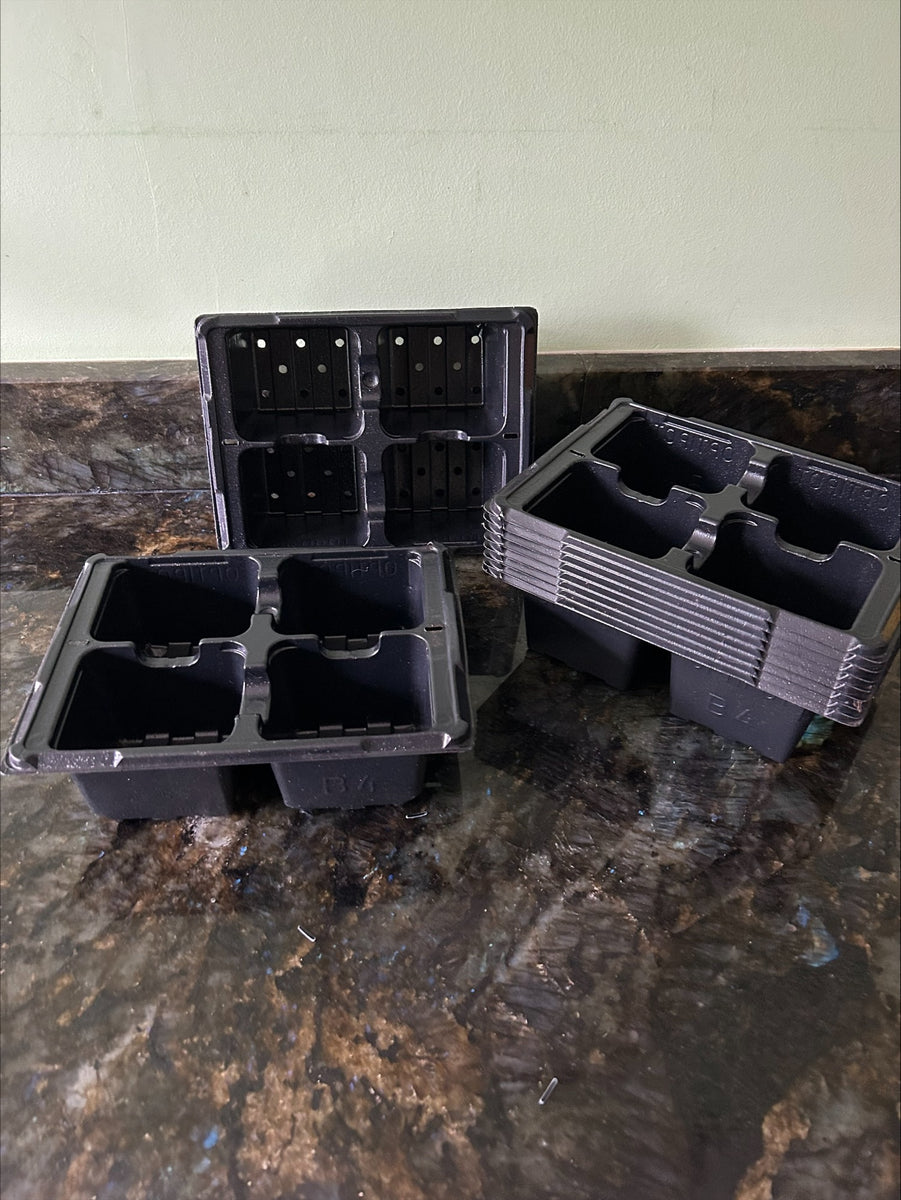 4 x 4 Cell Bedding Pack Plug Plant Half Size Seed Tray with Holes ...